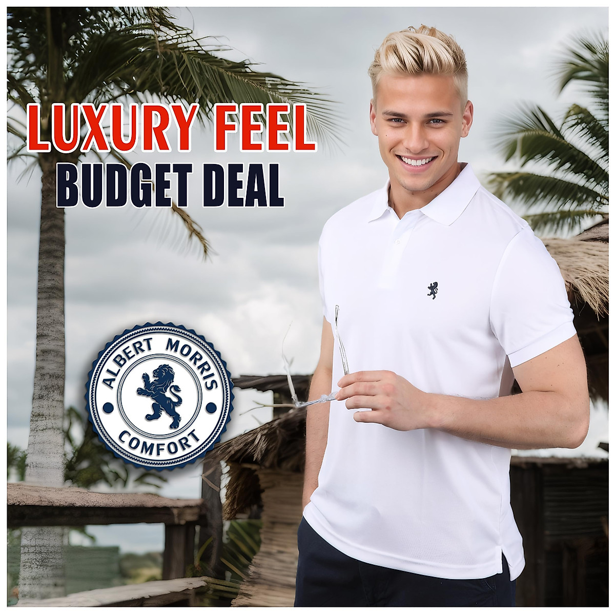 Albert Morris Mens Polo Shirts Polo Shirts for Men, Shirts for Men, Short Sleeve Mens Shirts (4 Pack), American Classics, X-Large