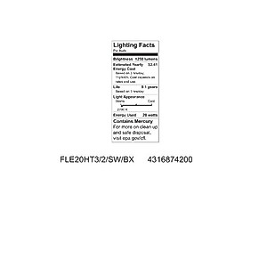 GE 74200 20-Watt Energy Smart CFL Light Bulb, 75-Watt Output