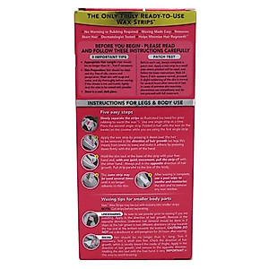 Nair Hair Remover Wax Ready- Strips 40 Count Legs/Body