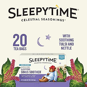 Celestial Seasonings Sleepytime Wellness Sinus Soother Tea, Caffeine Free, 20 Tea Bags Box, (Pack of 6)