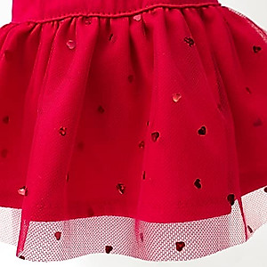 Fitwarm 2-Pack Dog XOXO Tulle Dress, 100% Cotton Dog Clothes for Small Dogs Girl, Cat Apparel, Red, XS