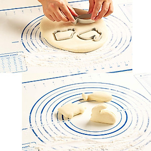 EasyOh Silicone Pastry Mat 100% Non-Slip with Measurement Counter Mat, Dough Rolling Mat, Pie Crust Mat 16 x 24 Inches Blue