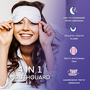 NOVOME 6 Packs Of Mouth Guard For Teeth Grinding Mouth Guard For Clenching Teeth At Night, Night Guards For Sleep, Anti Grinding Dental Night Guard Bruxism Mouthguard Tmj Jaw Clenching Relief