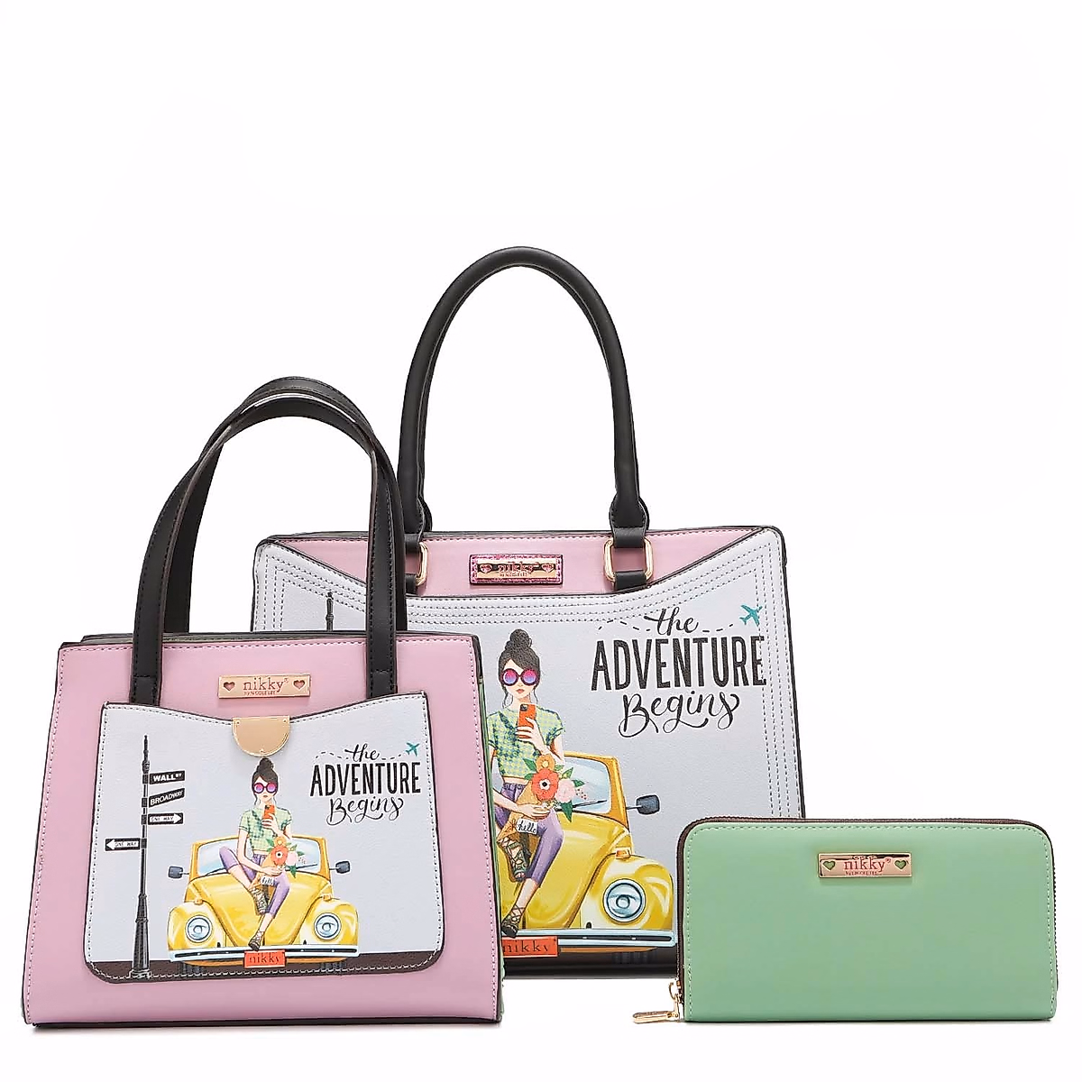FUN BEGINS 3 PIECE SET (HANDBAG, CROSSBODY, WALLET)