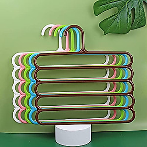 NA Colorful Five-Layer Trouser Rack Candy-Colored Scarf Hanger Dual-Purpose Multi-Layer Plastic Hanger Wardrobe Storage Hanger