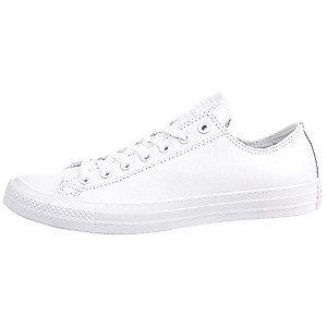 Converse Chuck Taylor All Star Mono Leather Low Top (White, 10.5 M US Women / 8.5 M US Men)