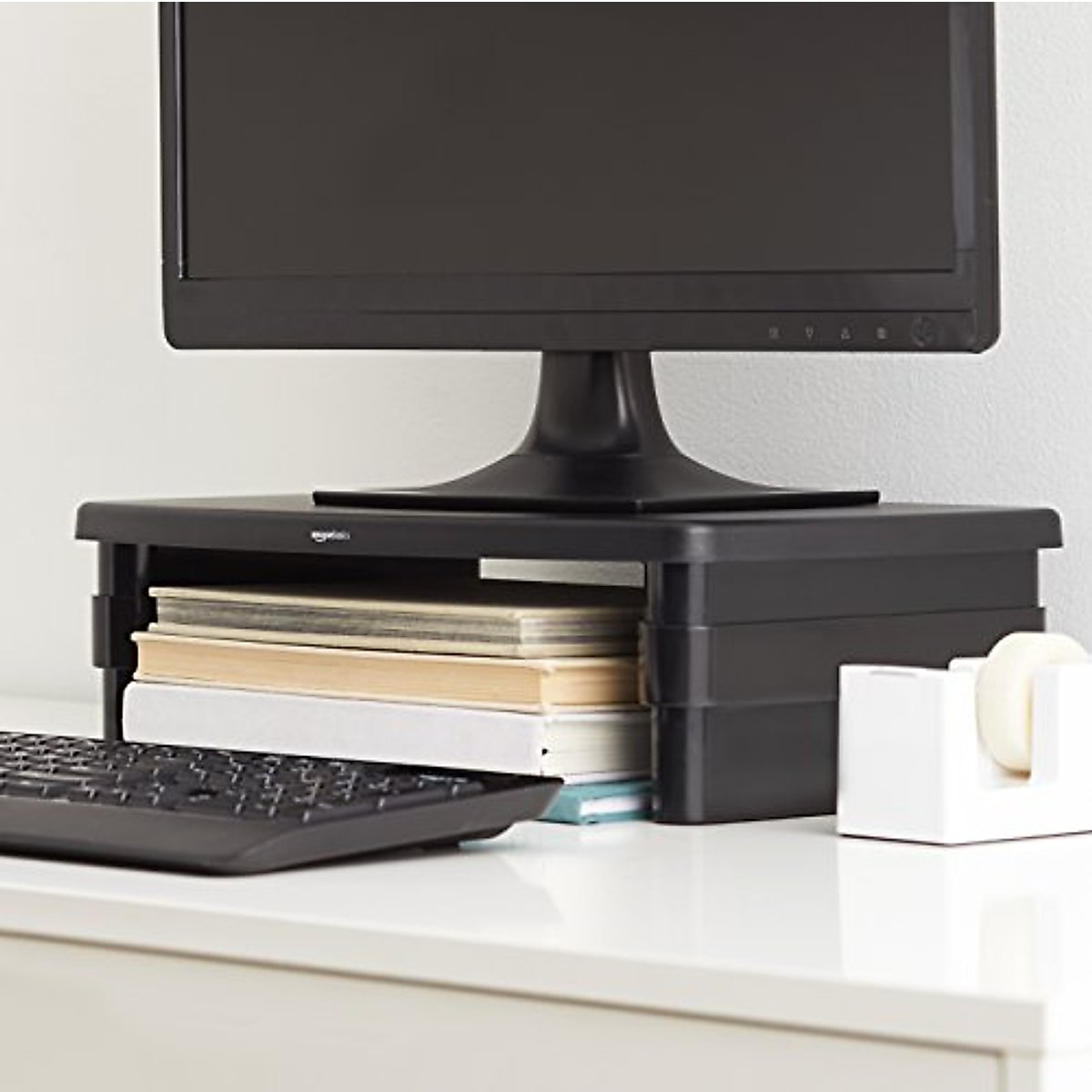 Amazon Basics Adjustable Computer Monitor Riser Desk Stand