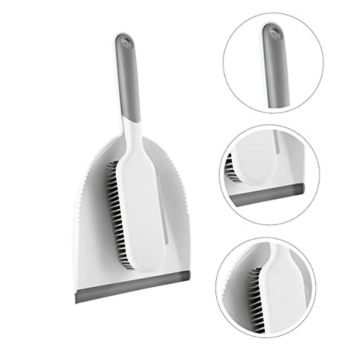 COOLHIYA 2 Pcs Set White Tiny Broom Small Dustpan Pp Desktop Cleaning Tools Dust Pan and Brush