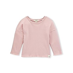 Burt's Bees Baby Baby Girls T-Shirt, Long Sleeve Basic Crewneck Tees, Peony
