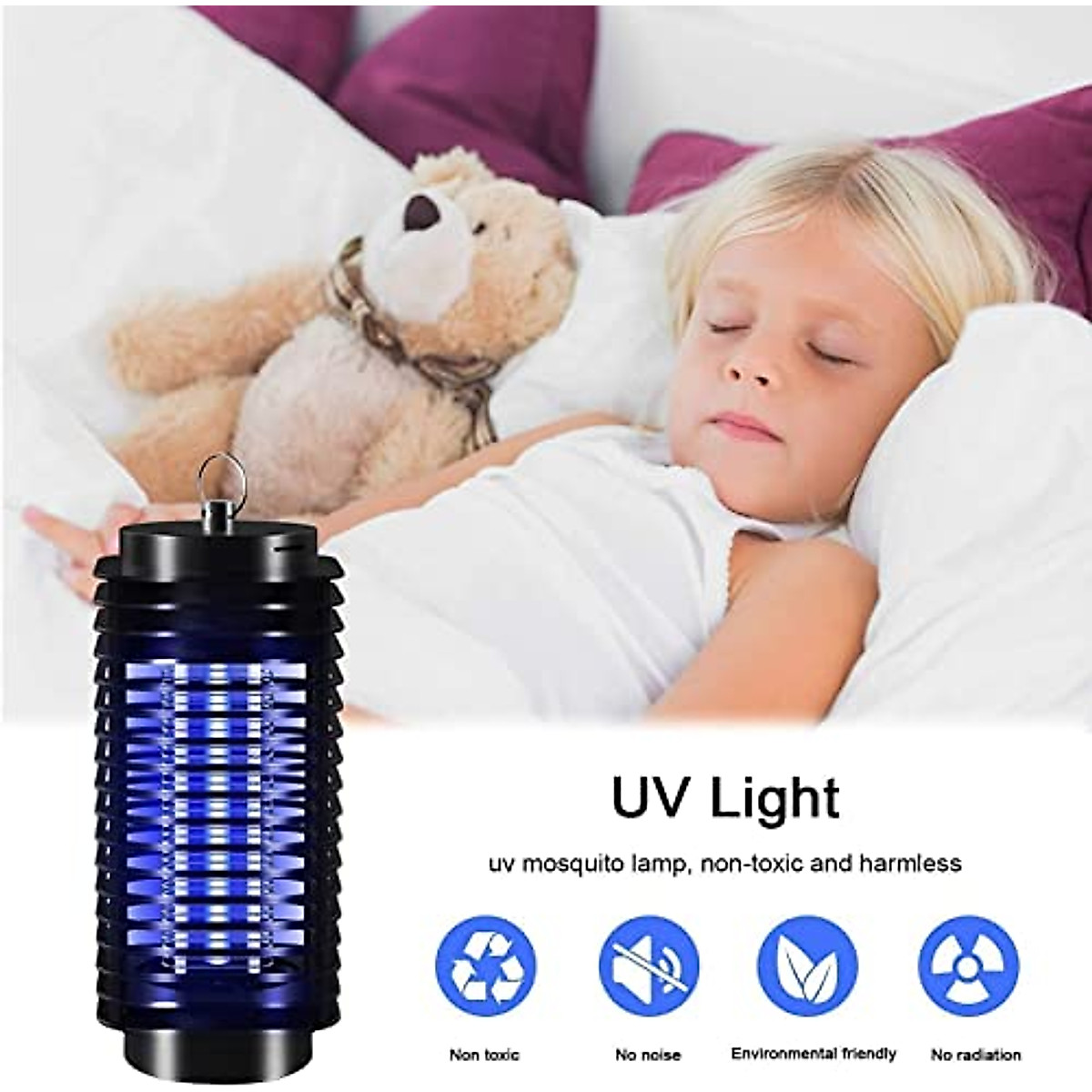 Bug Zapper, Electric Fly Swatter, Mosquito Zapper Outdoor/Indoor, 4200V 20W Waterproof Fly Zapper Mosquito Trap, Mosquito Killer for Home, Patio, Back (Black)