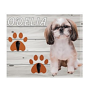 Generic Custom Dog Leash Holder,Personalized Dog Leash Hook with Name and Photo, Wooden Dog Key Organizer for Wall Dog Lovers Gift (White)