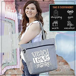 Brooke & Jess Designs Teacher Tote Bag for Work - Teacher Handbag Gifts for Women, Teacher Bag Best Teacher Appreciation Gift
