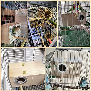 PINVNBY Parakeet Nesting Box Bird House Wood Breeding Box Parrots Mating Box for Lovebirds Budgie Finch Cockatoo Canary and Medium-Sized Birds(S)