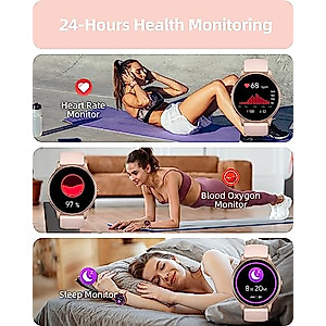 Parsonver Smart Watch for Women, Answer/Make Calls, 1.32" HD Touch Screen Fitness Tracker for Android and iOS Phone with 100+ Sport Modes IP68 Waterproof, Heart Rate Blood Oxygen Sleep Monitor, SPROD1