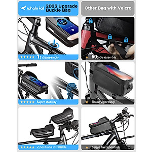 whale fall Newest Portable Bike Bag, Bike Phone Mount, Bike Accessories, Phone Holder for Bike, Sturdy/Waterproof, Germany Bayer 0.25mm TPU, 4” - 6.9” Cellphone, Black, X1 Pro