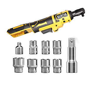 3/8" Cordless Ratchet Wrench Compatible with Dewalt 20V MAX Battery, 45Ft-Lbs Power Ratchet Wrench with 1/4" Adapter, Power Electric Ratchet drive with variable speed (Tool Only)