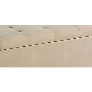 Linon Carmen Shoe Storage Ottoman, 20" x 48" x 20", Beige
