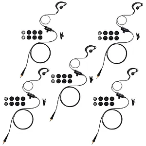commountain Earpiece with Mic Compatible for Motorola Radios CLP1010, CLP1040, CLP1060, CLP 1010, CLP 1040, CLP 1060, CLP G Shape Earhook Headset-5 Pack