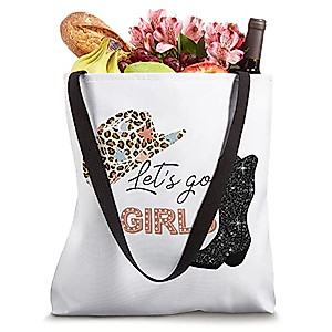 Retro Leopard Cowboy Boots Let's Go Girls Western Cowgirls Tote Bag