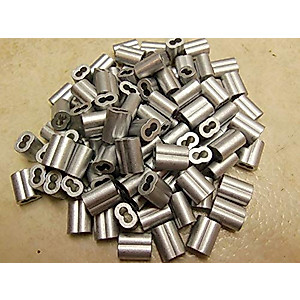 Montree Shop 100 1/8 Aluminum Double Ferrules Sleeves Traps Trapping Snares (100 Pack)