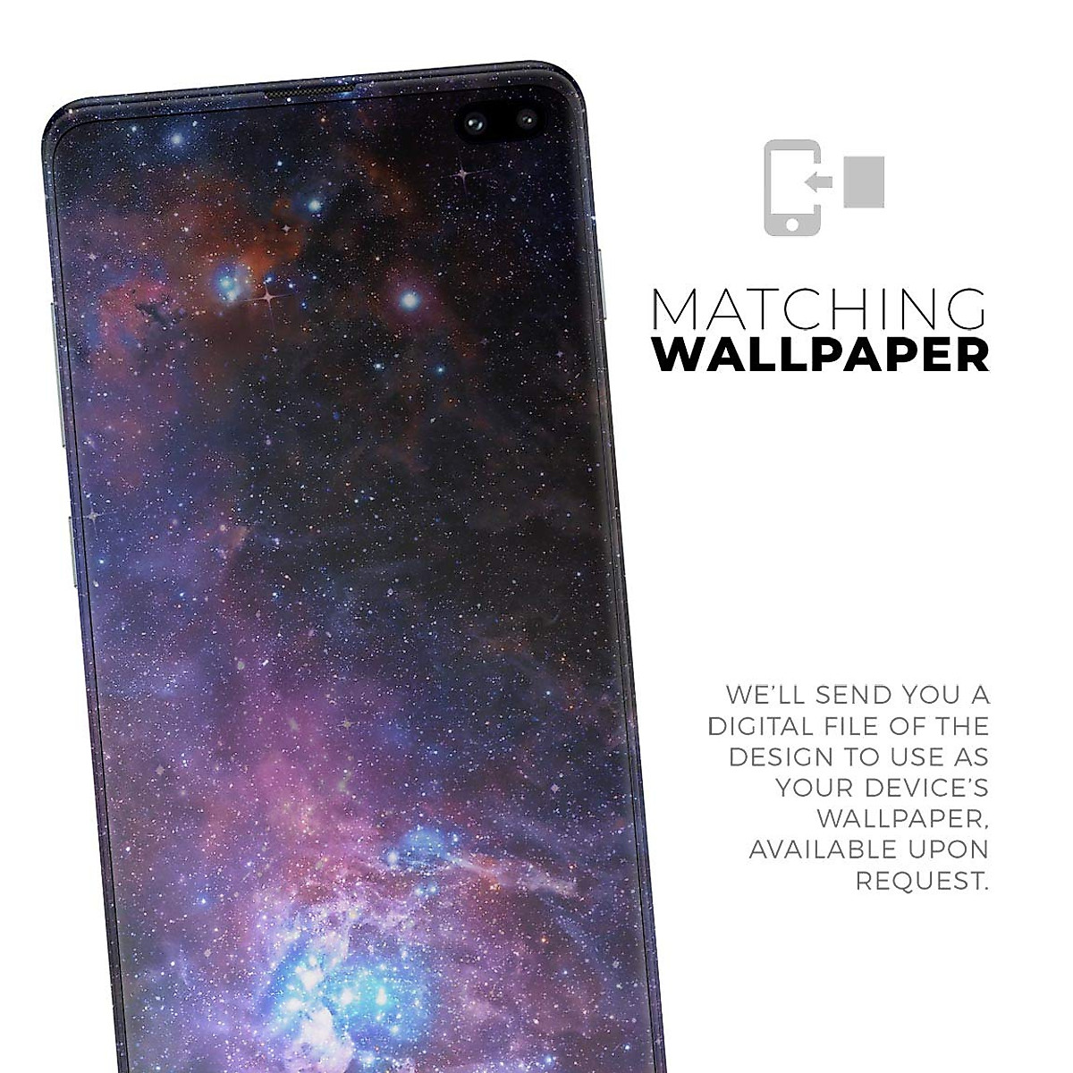 DesignSkinz Glowing Deep Space Protective Vinyl Decal Wrap Skin Cover Compatible with The Samsung Galaxy S20 (Screen Trim & Back Glass Skin)