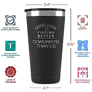 Sodilly Farewell Gifts for Coworker - Going Away Gifts for Coworker - Coworker Leaving Gifts for Men New Job Good Luck Goodbye Gifts For Coworkers Boss Friends - Stainless Steel Tumbler 16oz