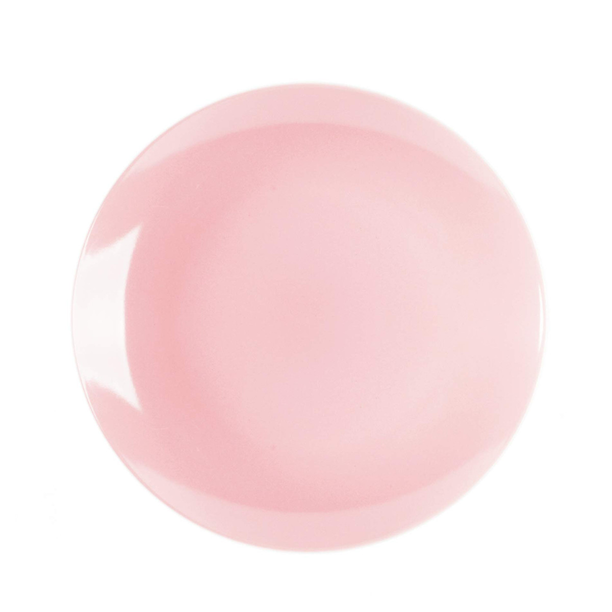 HomeVss, Stoneware Coupe Shape 16pc Dinnerware Set, Outside White + Inside Pink