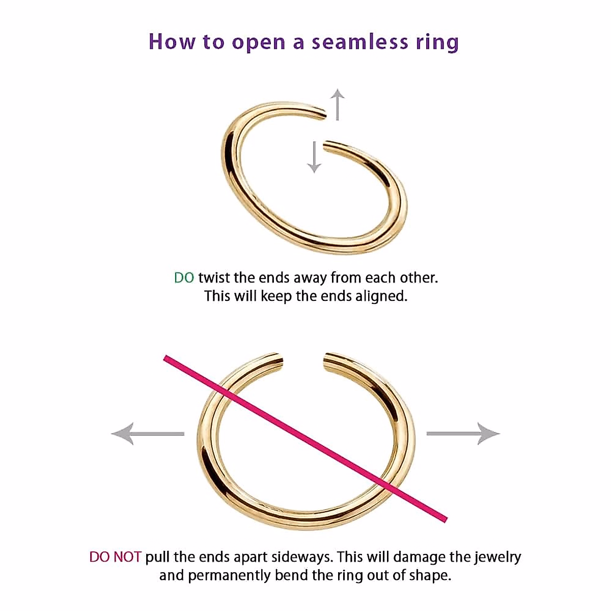 14k Rose Gold Hoop Earring Cartilage or Nose Piercings Choose From 4 Sizes - Petite Earrings 22 or 20 Gauge For Sensitive Ears Nickel Free (20G 5/16")