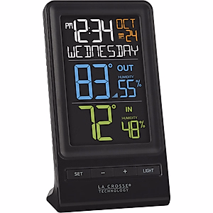 La Crosse Technology M82738 Color Temperature & Humidity Station with Bonus Display, Black