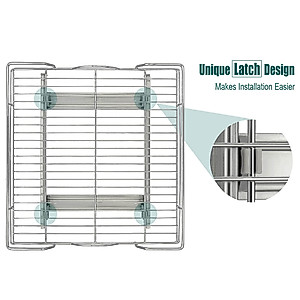 Pull Out Cabinet Organizer（14"W x 18"D x 5"H ), Heavy Duty Pull Out Shelves for Kitchen Cabinets, Chrome Finish