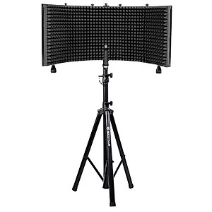 Rockville Recording Studio Microphone Isolation Shield + Heavy Duty Tripod Stand