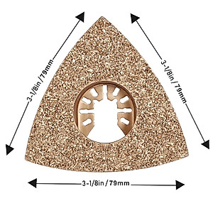 Oscillating Tool Blades, HEMUNC 5pcs Universal Triangle Carbide Oscillating Multitool Saw Blades Accessories kit Compatible with Dewalt Dremel Rockwell Makita Fein Milwaukee Bosch and more