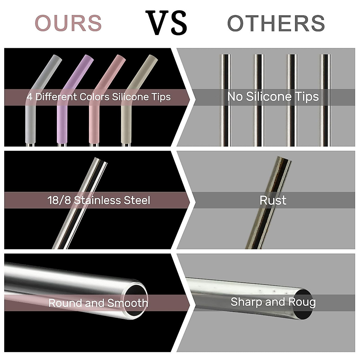 Replacement Straws for 40oz Tumblers,Metal Straws Reusable for Stanley 40oz Cup, 40 oz Tumbler Straw for Simple Modern,4 Pack 12" Extra Long Stainless Steel Straws with Silicone Tips and Cleaner Brush