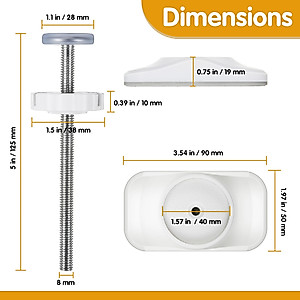 Dreyoo Baby Gate Extender Extension, 4 Pack Pet Gate Threaded Spindle Rods M8 (8MM) Accessory Screw Bolts, Replacement Hardware Parts for Pressure Mounted Baby Gate (Protector Style)