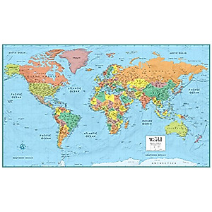 RMC 32" x 50" Signature United States USA and World Wall Map Set (Laminated)