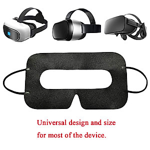 YinQin 100 PCS VR Disposable Eye Mask VR Headset Cover Mask, Sanitary VR Eye Mask, Black VR Eye Mask Cover, Sweatproof VR Headset Cover Mask Universal Eye Mask for VR (Black)
