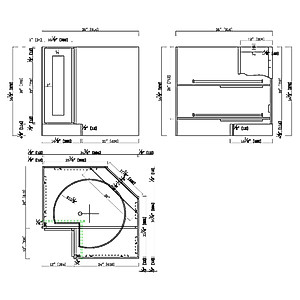 Design House Brookings 36-Inch Lazy Susan Cabinet, White Shaker