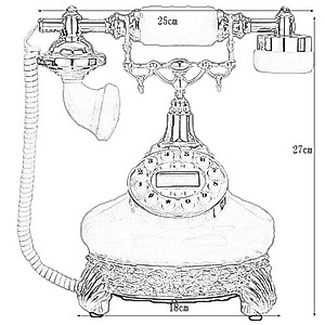 Telephone Retro Button Dialing Machine Home Office Business Fixed Telephone Household Crafts Ornaments 252227mm (A)