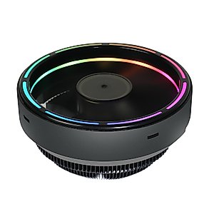 Vetroo M2 CPU Cooler, Black Aluminum Fins LED Ring Lighting Hydraulic Bearing 90W TDP Air Cooler for Intel LGA 1700/1200 & AM5/AM4/AM3+/AM3/115X