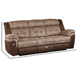 Homelegance Chai 91" Microfiber Double Reclining Sofa (Manual), Brown