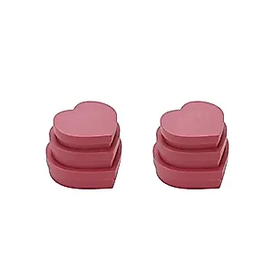 KUMGROT 6pcs Diamond Painting Trays Heart Diamond Art Tray Rhinestone Tray Storage Box Diamond Painting Accessories Trays for DIY Craft Bead Pink 3 Different Size