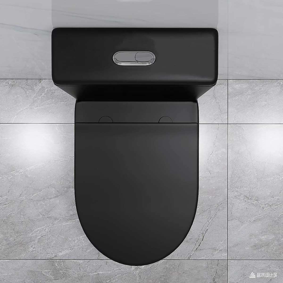 WinZo WZ5079B Compact One Piece Toilet 22.8" Depth Modern Short Design Dual Flush for Small Tiny Mini Bathroom 12" Rough-in,Matte Black