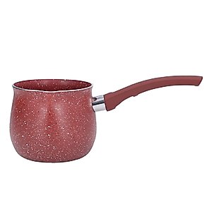 Aluminium Alloy Nonstick Milk Pan, Single Handle Anti-scalding Sauce Pan Sauce Pot, Mini Saucepan Coffee Pot Egg Boiling Pot for Home Kitchen (red)