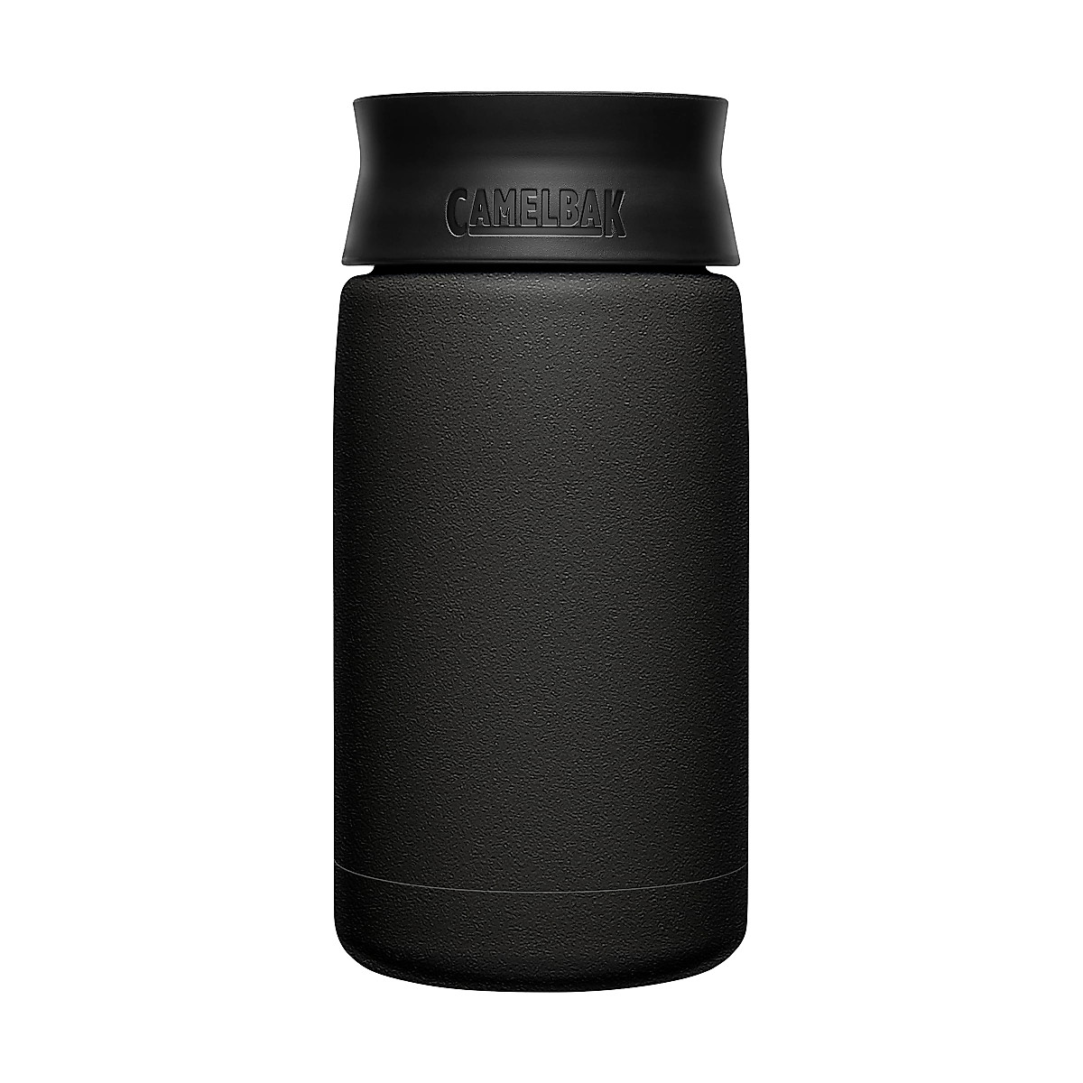 CamelBak Hot Cap Travel Mug, Insulated Stainless Steel, Perfect for taking coffee or tea on the go - Leak-Proof when closed - 12oz, Black