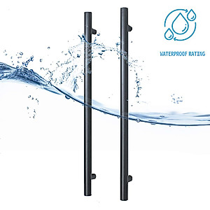 IxapA Wall Mounted Towel Warmer for Bath, Hardwired Electric Heated Towel Rack, 2 Vertical Heated Bars Towel Dryer 34.5X1.9X4.7 Inch