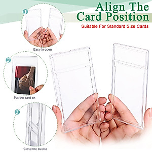 Trading Cards Protector Case Acrylic Clear Baseball Card Holders with Label Position Hard Card Sleeves Small Sturdy Storage Box for Card Standard Collector Sport Game Grade Card Case (12 Pieces)