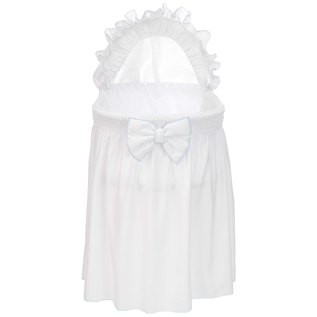 Baby Doll Bedding Drake Linen Look Bassinet Skirt/Hood Cover, Blue