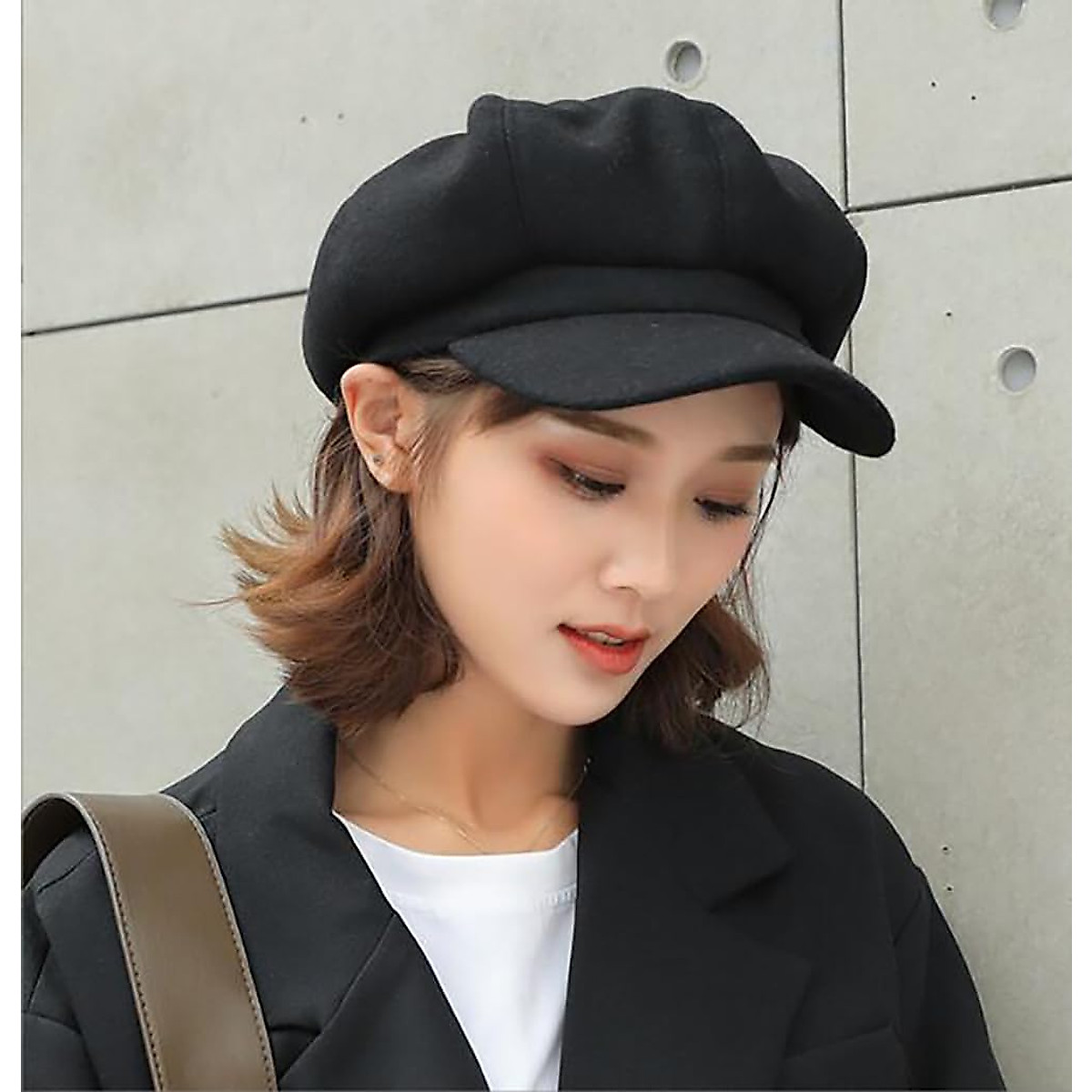 Newsboy Hats for Women, Women Newsboy Hat Trucker Hat Beret Newsboy Caps Retro Fashion Winter Hats for Women 2023 A Black