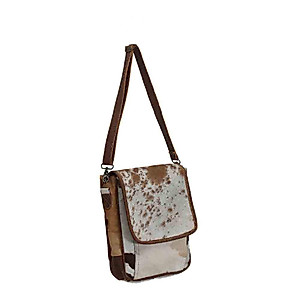 The Sidekick Genuine Hair-On Hide Leather Trim Messenger Bag