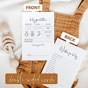 Baby Predictions & Advice Cards for Baby Shower Games Activity, Wishes for Baby, Advice for New Parents to Be – 30 Double-Sided Thick Cards – Minimalist